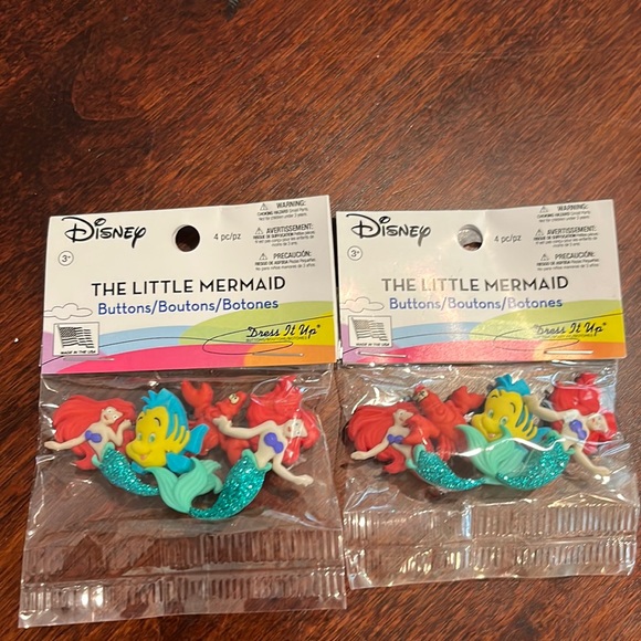 Disney | Accessories | Disneys Little Mermaid Buttons New | Poshmark